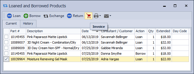 Invoice a Loaned Item – Boulevard Installed Software Support